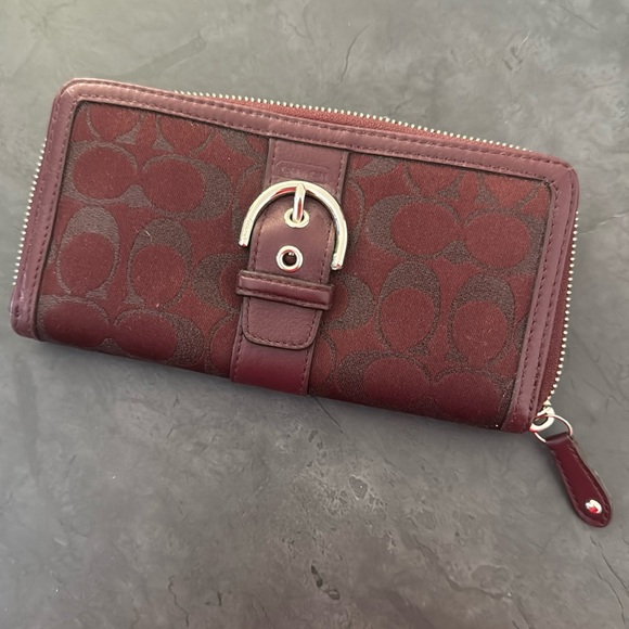 Coach | Bags | New Coach Zipper Wallet In Merlotburgundy | Poshmark